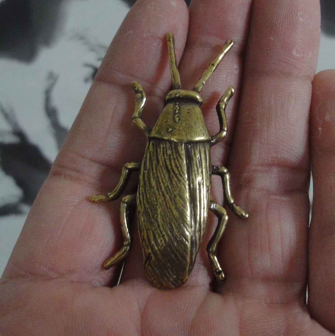 Vintage Style Solid Brass Copper Cockroach Figurine Statue for Home ...
