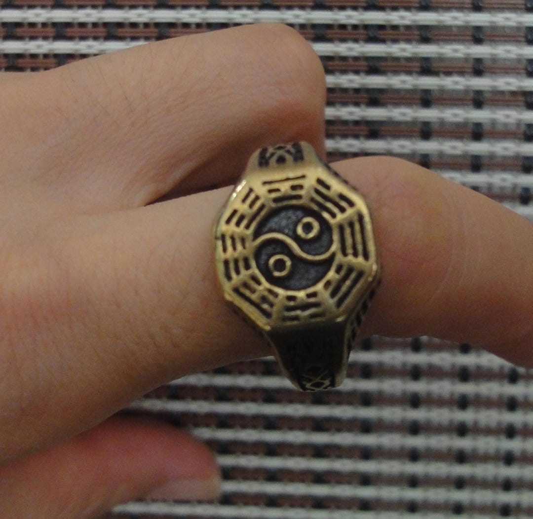 Vintage Style Solid Brass Casting Taoist Tai Chi Finger Adjustable Open ...