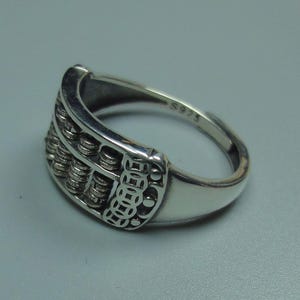 Vintage Style 925 Sterling Silver Abacus Rotating Beads Women Open Ring ...