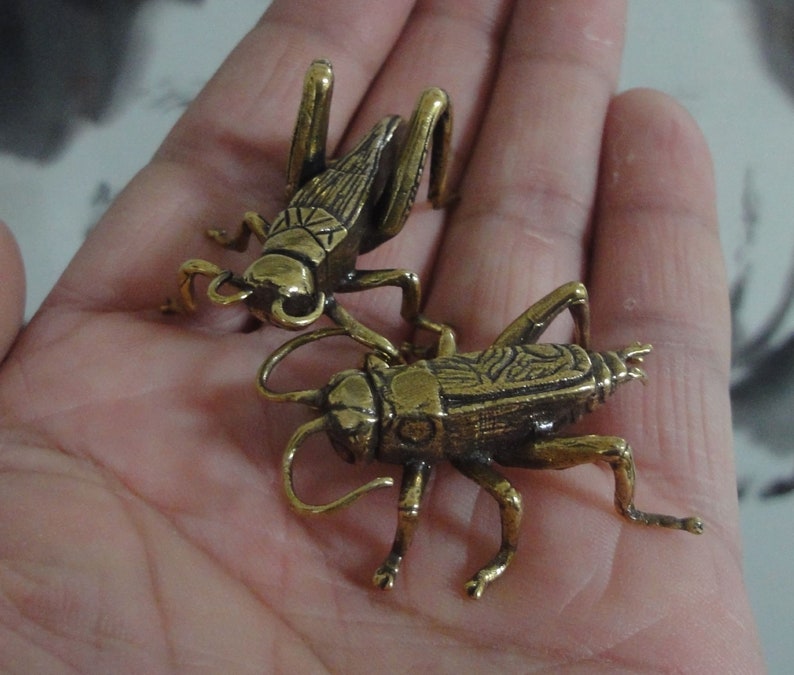 Pair of Vintage Style Solid Brass Copper Cricket Insect - Etsy