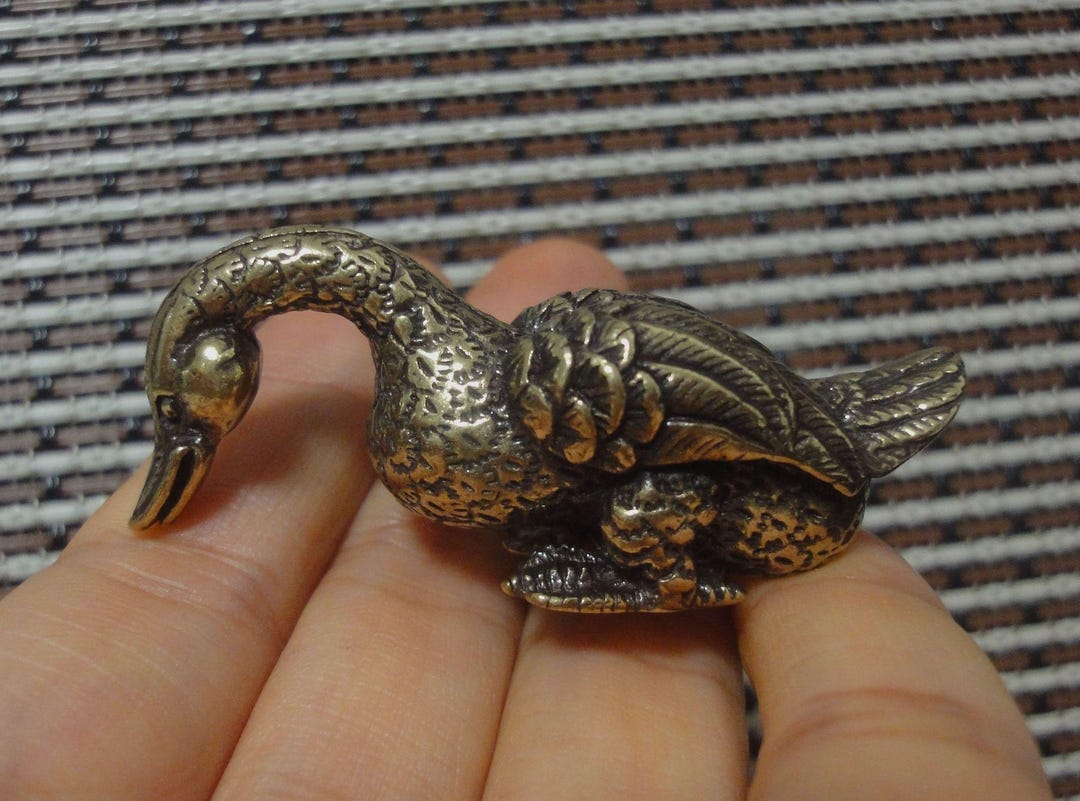 Vintage Style Solid Brass Copper Duck Animal Statue for Home Garden ...