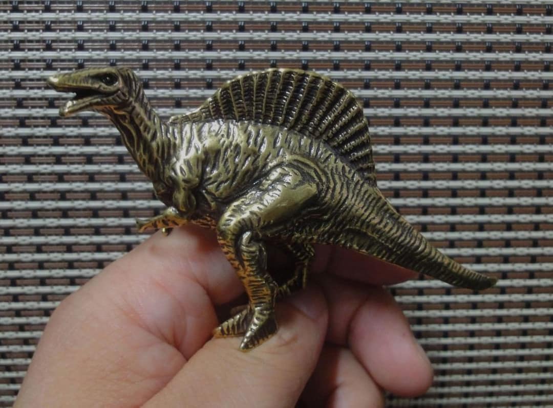 Vintage Style Solid Brass Spinosaurus Dinosaur Statue for Home and ...