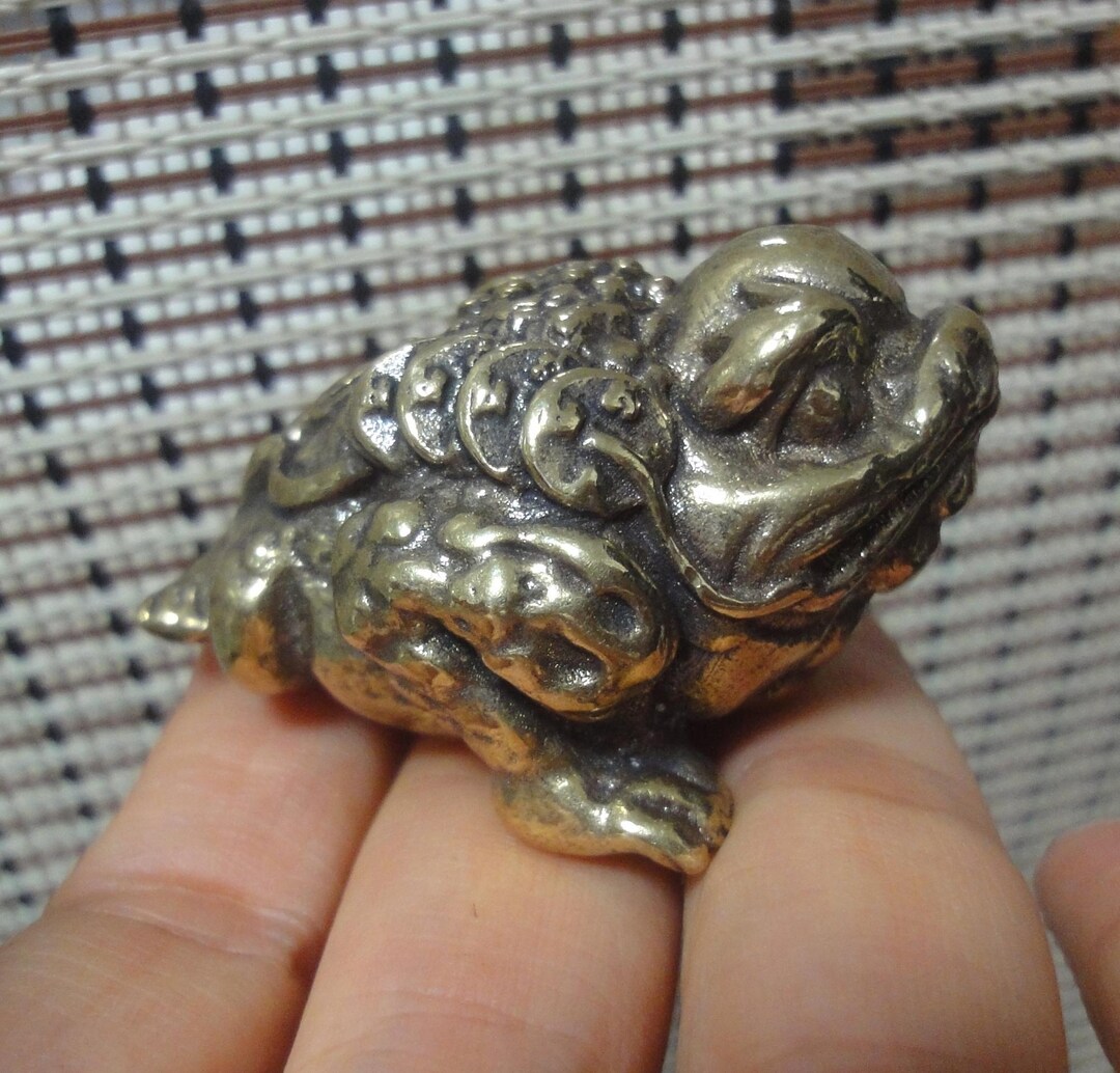 Vintage Style Solid Brass Copper Toad With Coins Statue Incense Stick ...