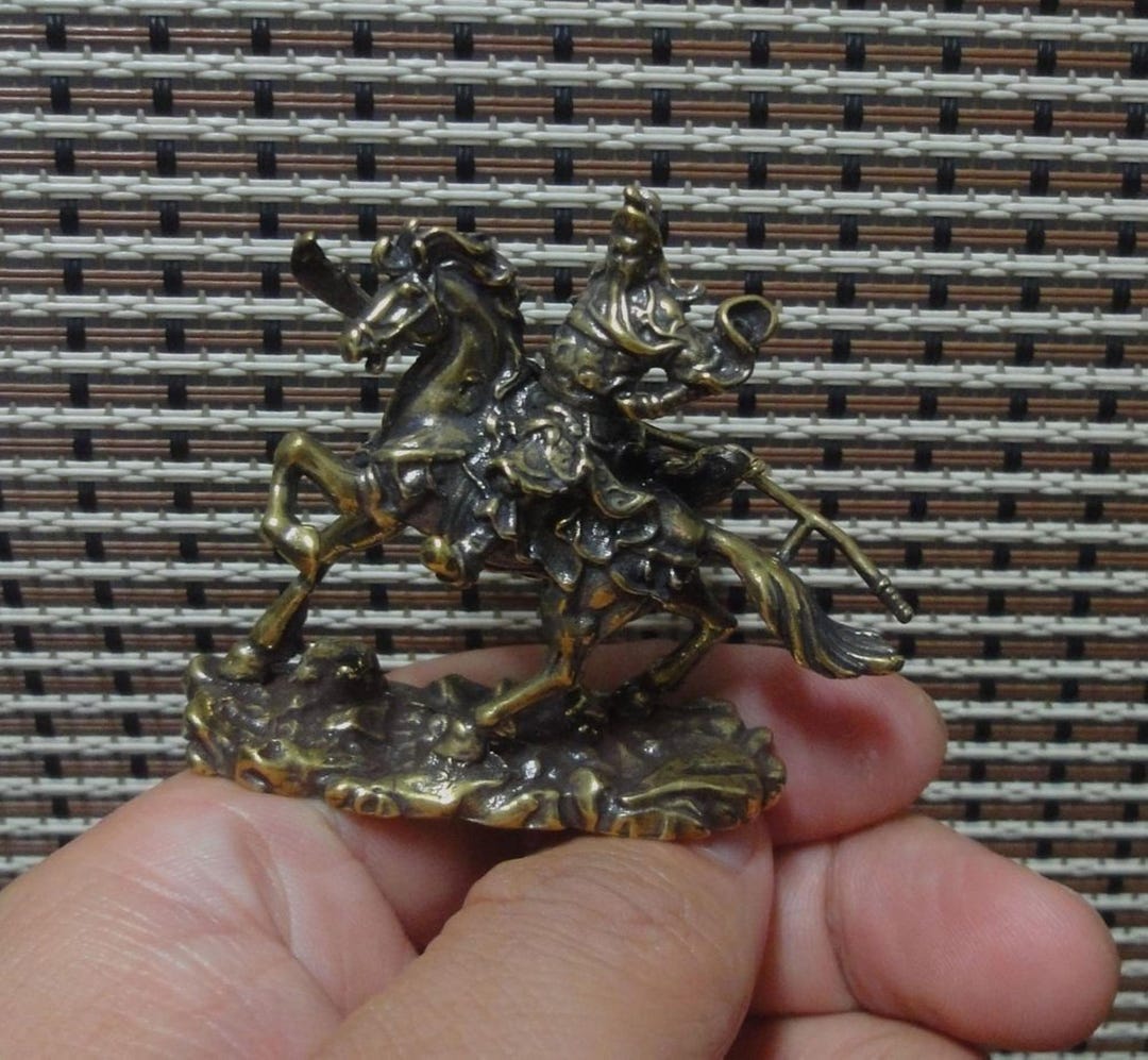 Vintage Style Solid Brass Copper Hero Man Riding Horse Statue for Home ...