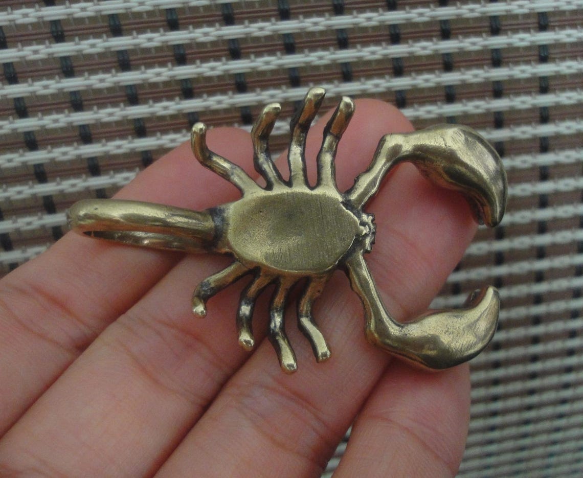 Vintage Style Solid Brass Scorpion Figurine Pendant - Etsy