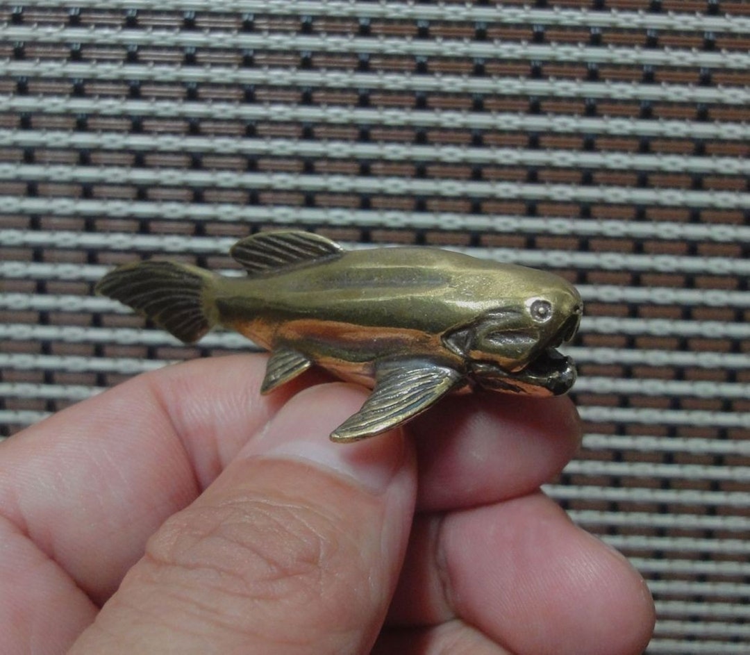 Vintage Style Solid Brass Copper Dunkleosteus Deng Fish Sea Animal ...
