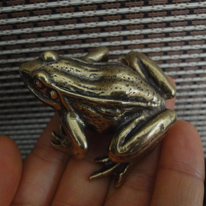 Brass Frog Figurine - Etsy