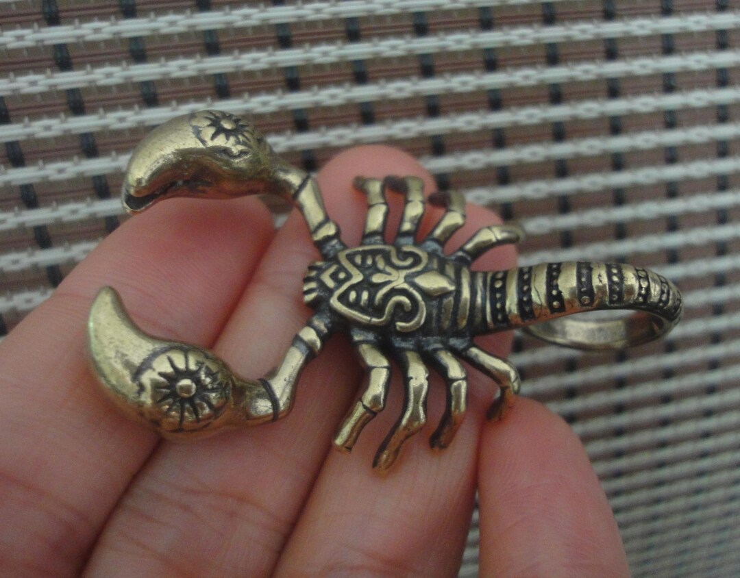 Vintage Style Solid Brass Scorpion Figurine Pendant - Etsy