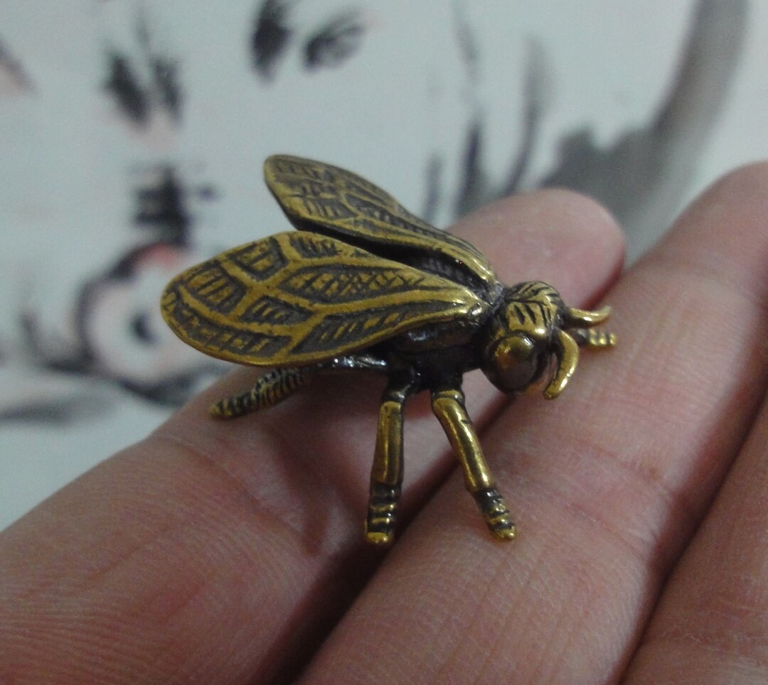 Vintage Style Solid Brass Copper Insect Bee Animal Statue for Home ...