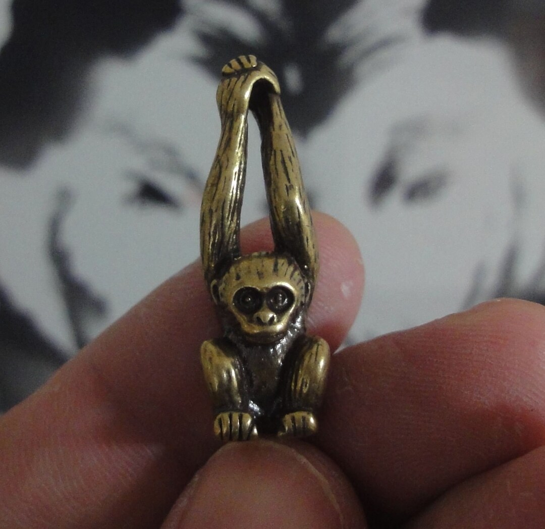 Vintage Style Solid Brass Copper Long Arm Monkey Animal Statue for Home ...
