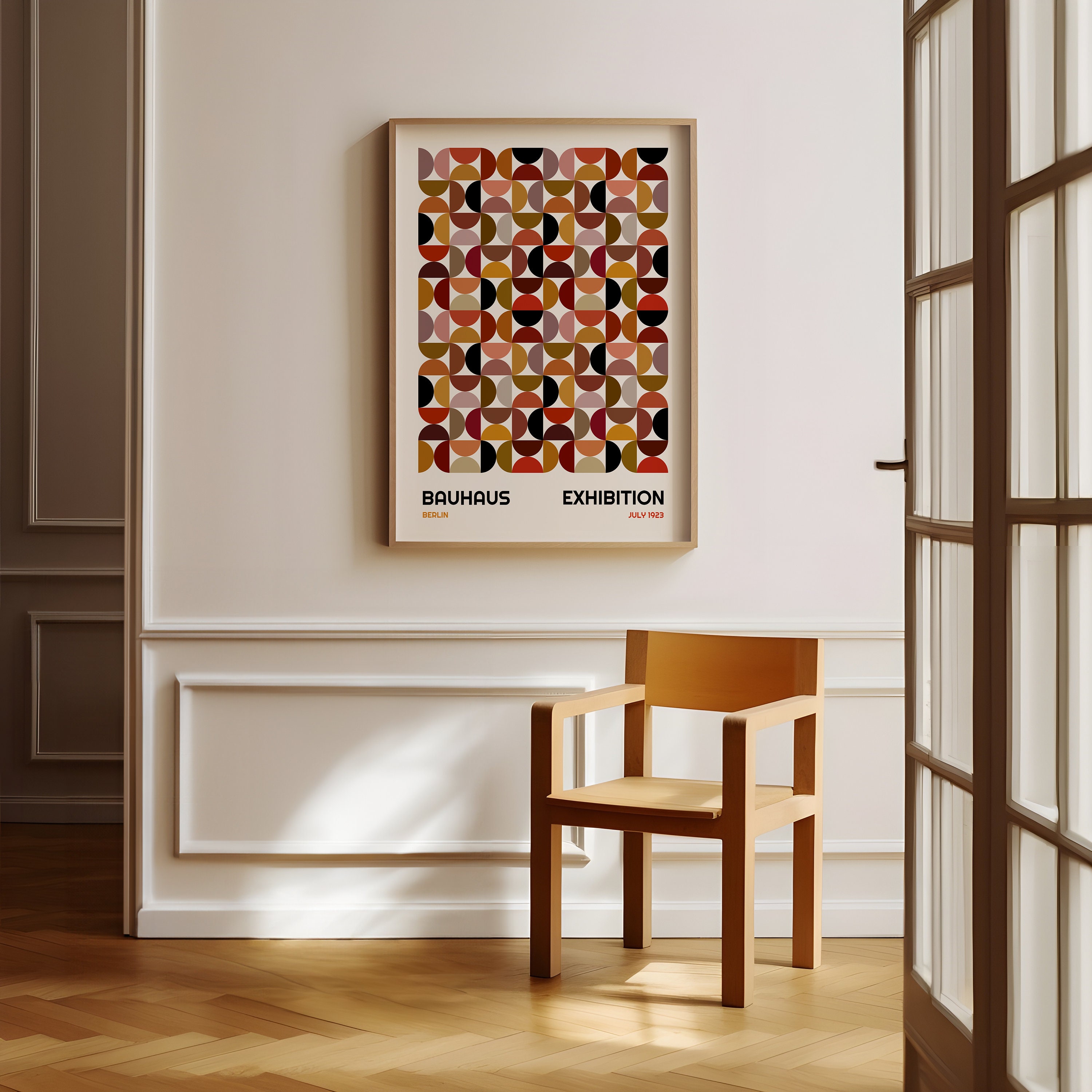 Printable Vintage Poster in Autumn Colors / Retro Bauhaus Art Deco ...