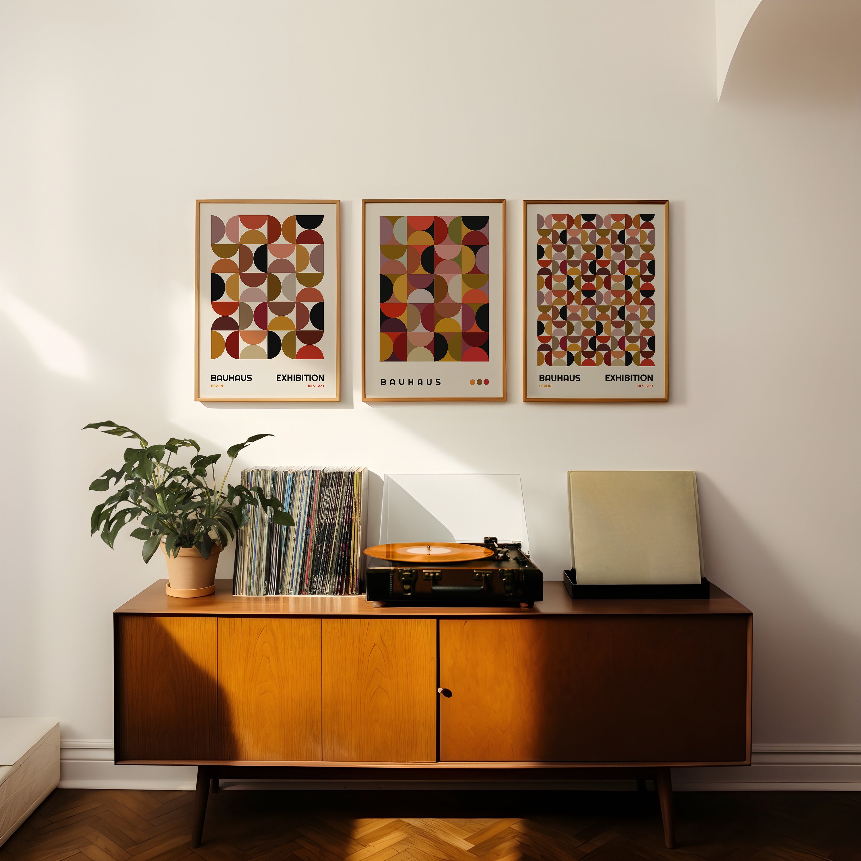 Printable Vintage Poster in Autumn Colors / Retro Bauhaus Art Deco ...