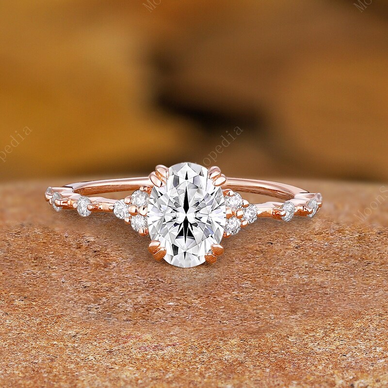 Moissanite Rose Gold Engagement Ring - Etsy