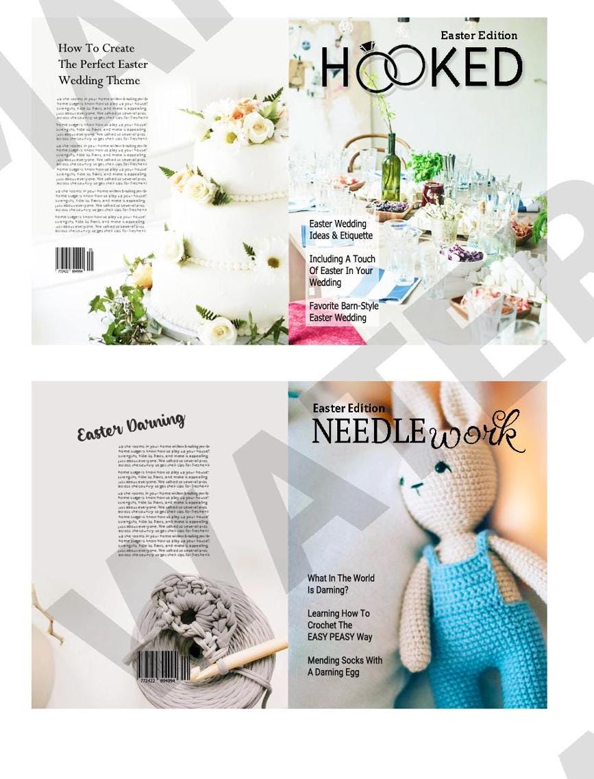 A Set of 12 ASSORTED EASTER Printable Dollhouse Miniature Magazine ...