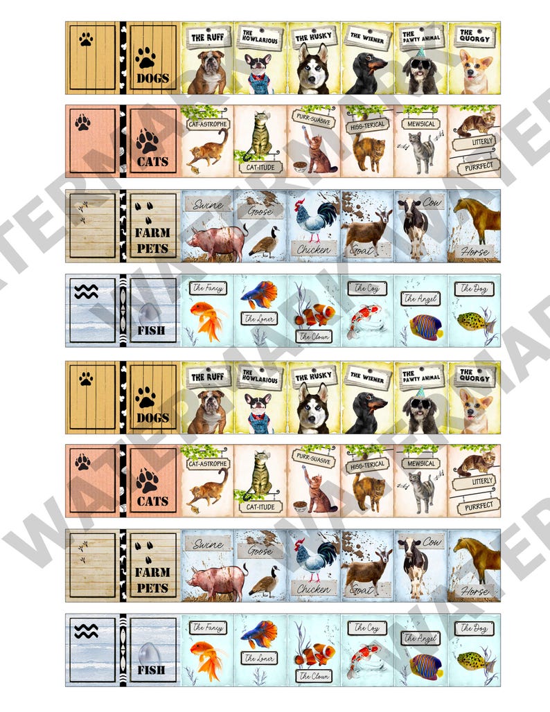 PETS - A Set of 4 Printable Miniature Animals/ Pet-themed Books - Etsy