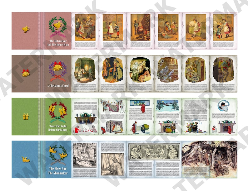 CLASSIC CHRISTMAS - A Set of 4 Printable Miniature Classic Christmas ...