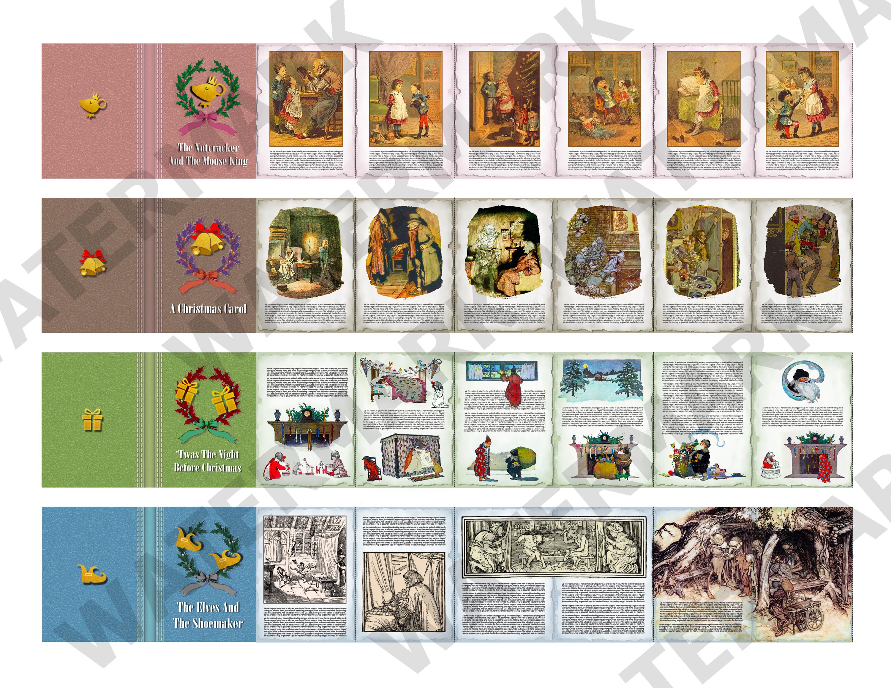 CLASSIC CHRISTMAS - A Set of 4 Printable Miniature Classic Christmas ...