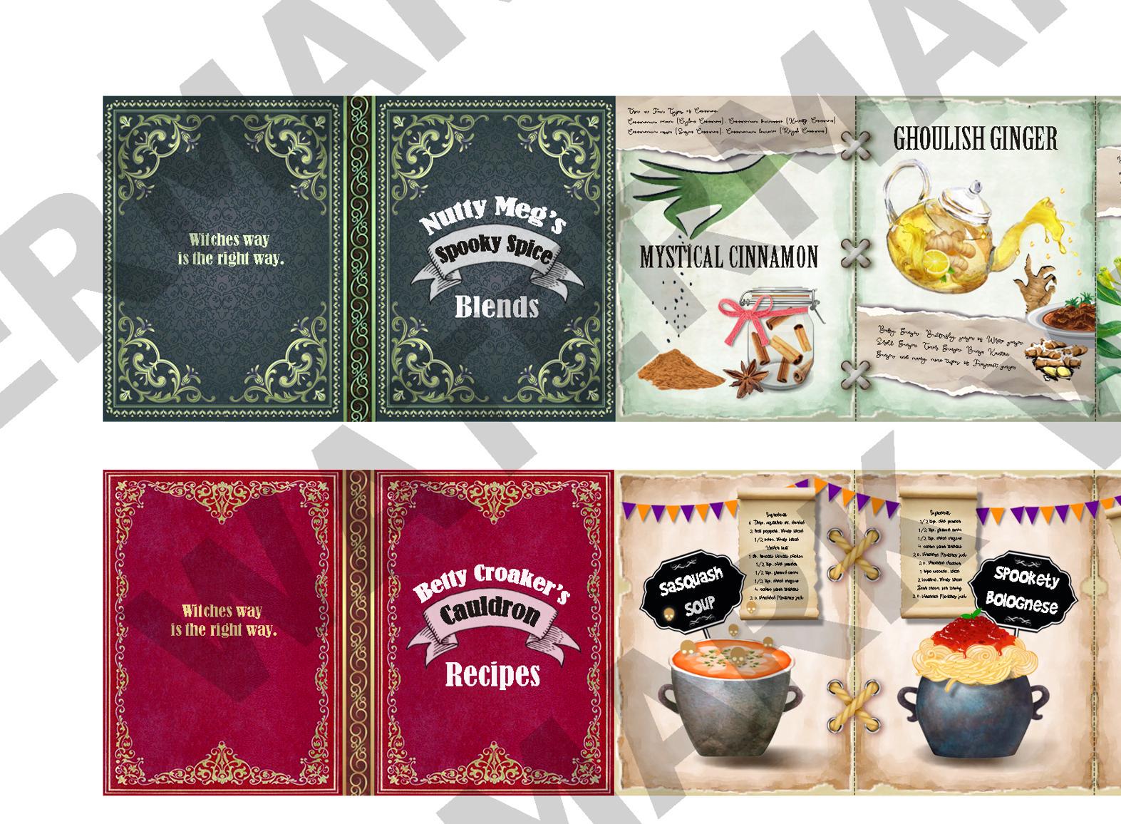 WITCH COOKBOOKS - A Set of 4 Printable Miniature Witch Cookbooks ...