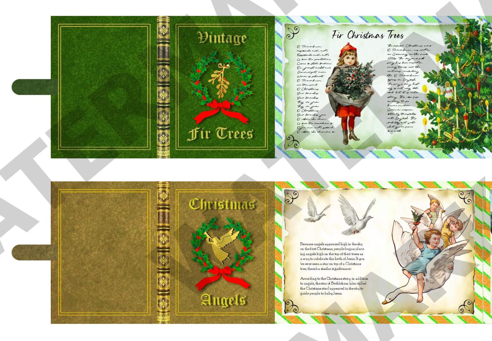 A Set of 4 Printable Miniature Vintage Christmas Books - Etsy