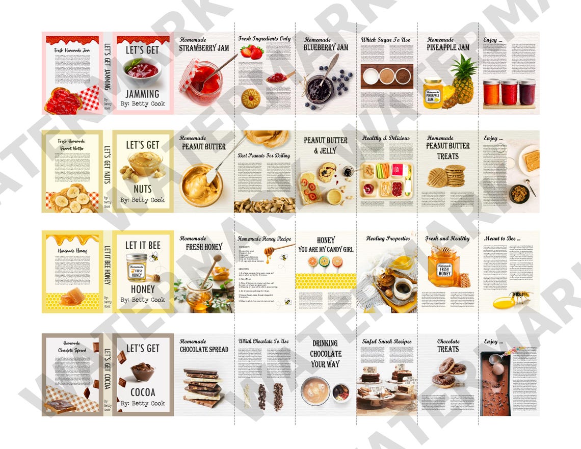 LET'S JAM COOKBOOKS - A Set of 4 Printable Miniature Cookbooks - Etsy