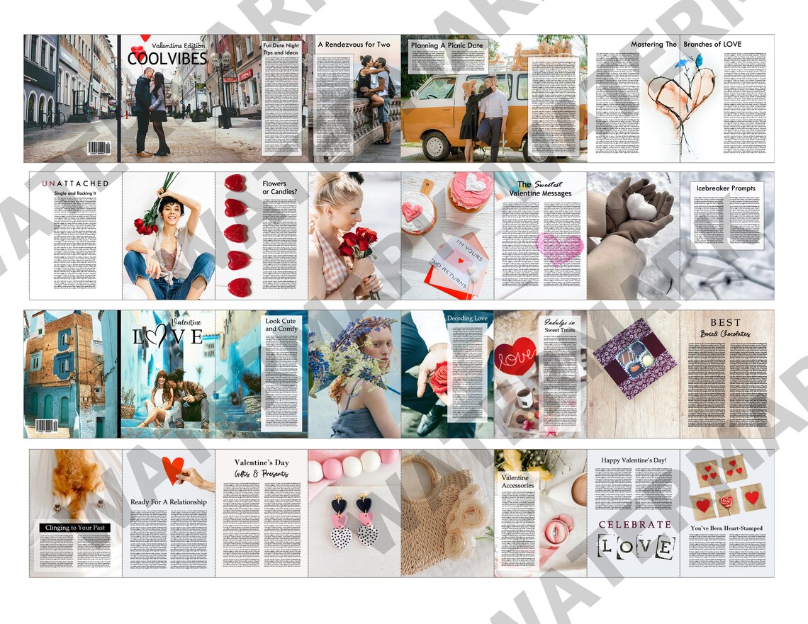BOHO VALENTINE MAGAZINES - A Set of 2 Assorted Printable Dollhouse ...
