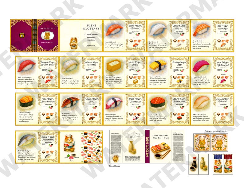 NIGIRI SUSHI COOKBOOK - Printable Miniature Cookbook - Etsy