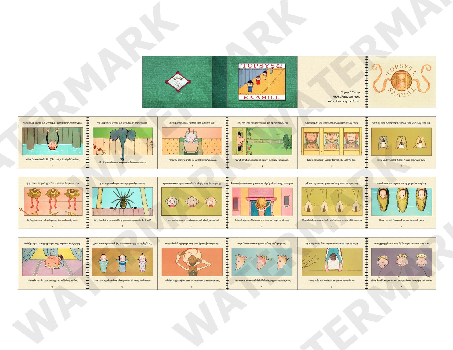 TOPSYS & TURVYS - A Printable Miniature Classic Book - Etsy