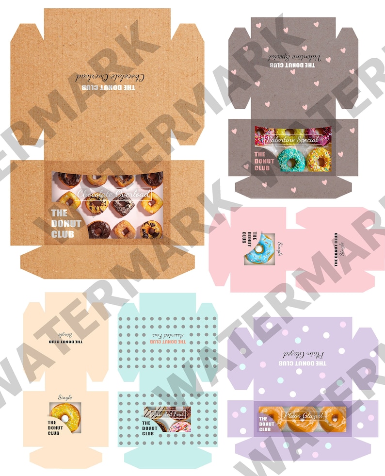 DONUT BOXES - A Set of 6 Miniature Printables Dollhouse Donut Boxes - Etsy