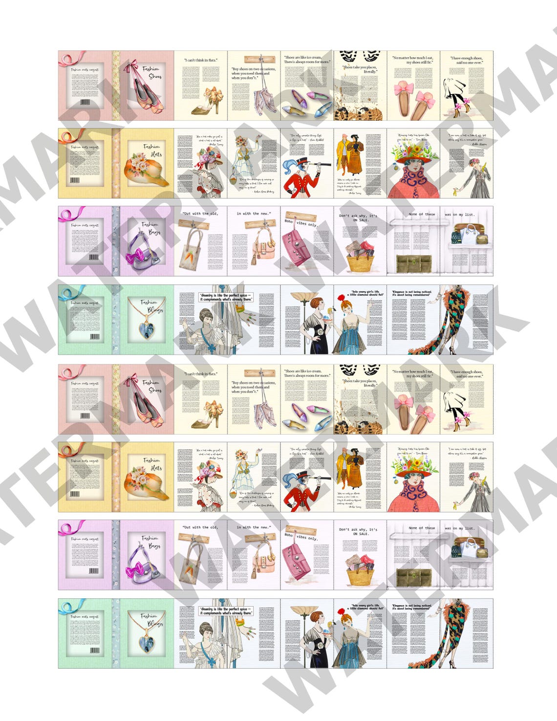 FASHION ACCESSORIES - A Set of 4 Printable Miniature Fashion ...