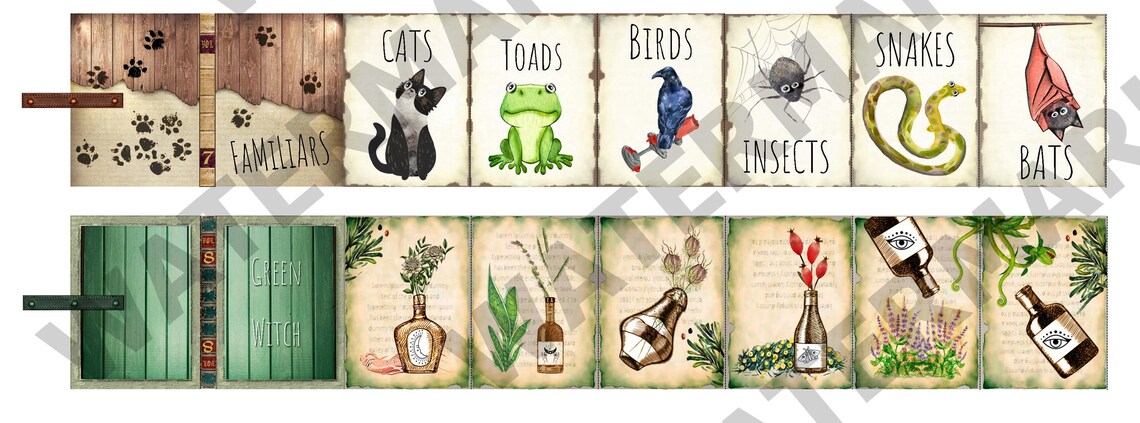 WITCHY BOOKS - A Set of 4 Printable Miniature Halloween (witch-themed ...