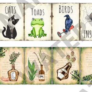 WITCHY BOOKS - A Set of 4 Printable Miniature Halloween (witch-themed ...