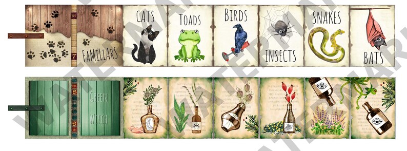 WITCHY BOOKS - A Set of 4 Printable Miniature Halloween (witch-themed ...