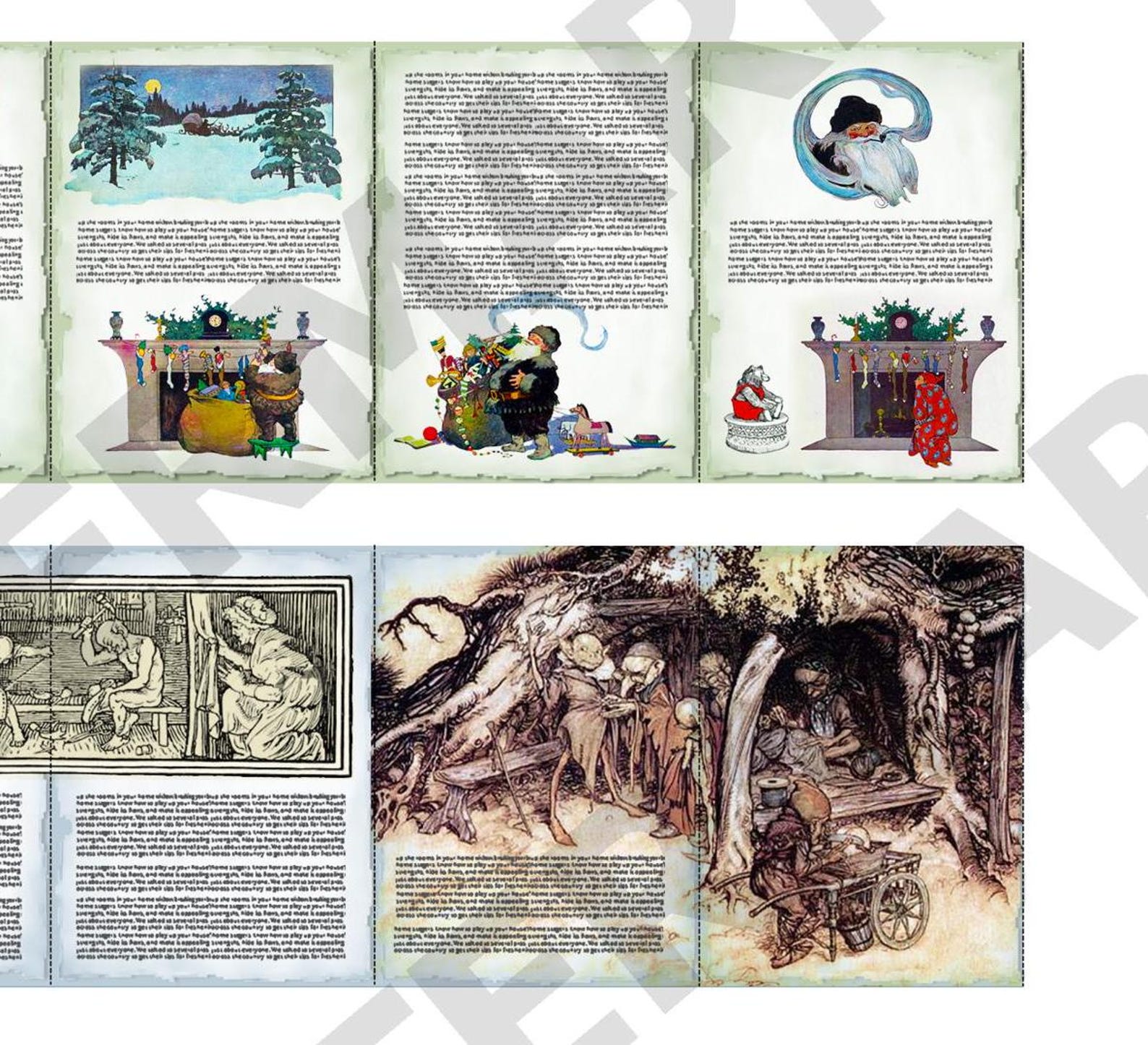 CLASSIC CHRISTMAS - A Set of 4 Printable Miniature Classic Christmas ...