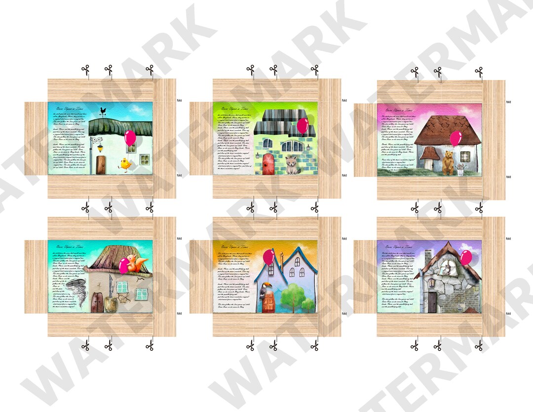 A Set of 6 Printable Dollhouse Oversize Home Book Covers - Etsy