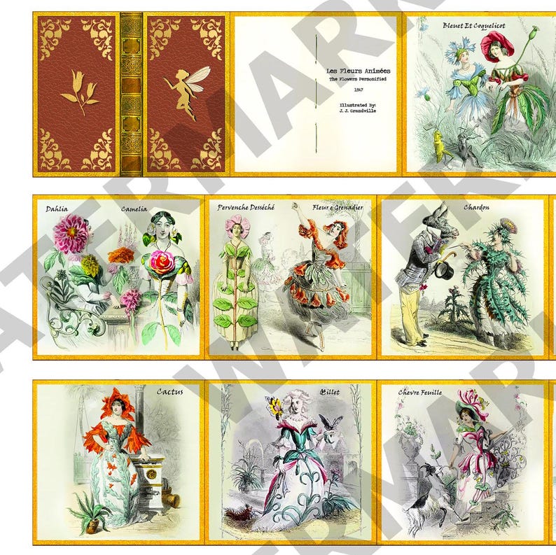 GARDEN FAIRIES- A Printable Miniature Elongated Illustrated Book With ...