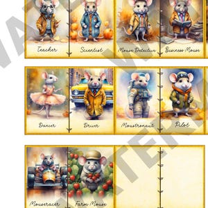 MICE AT WORK - A Printable Miniature Illustrated Book With Sleeve and ...