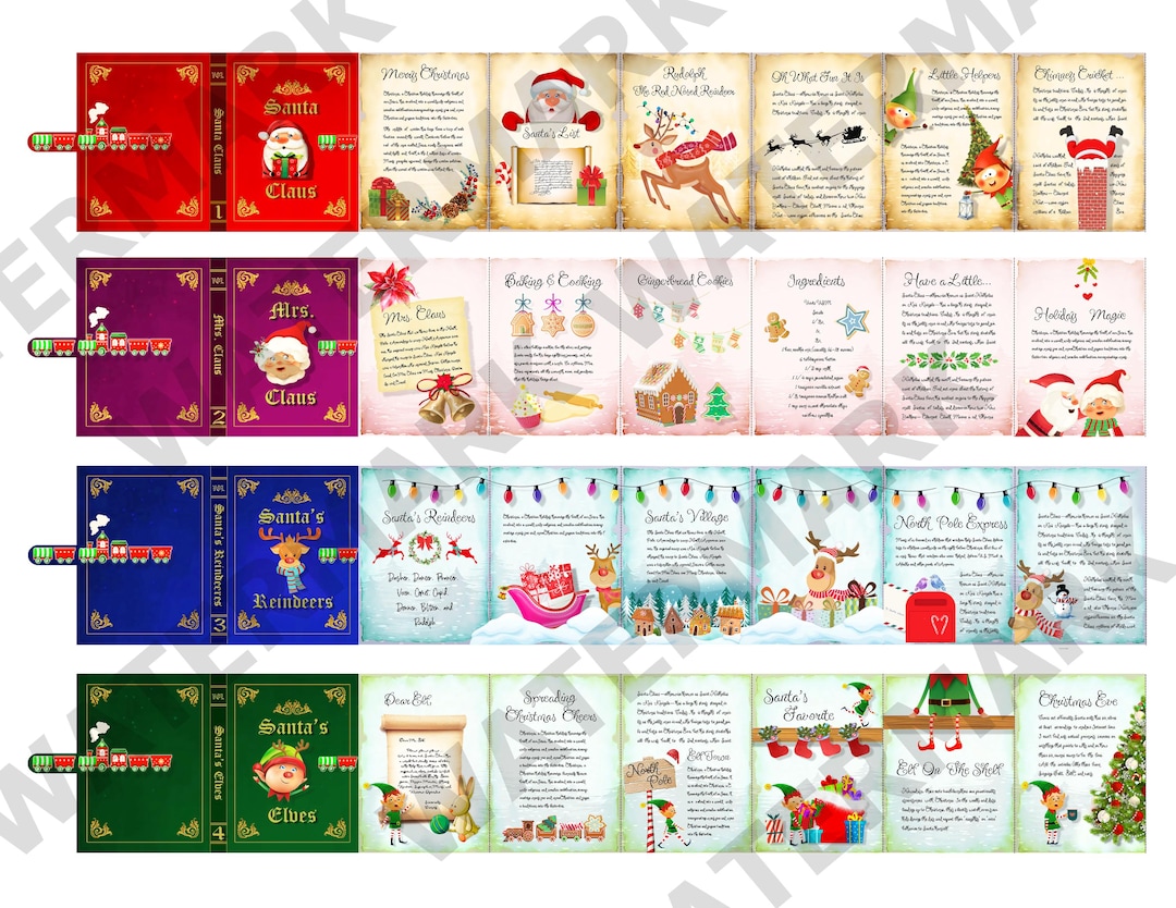 SANTA CLAUS - A Set of 4 Printable Miniature Santa-themed Books Scale 1 ...