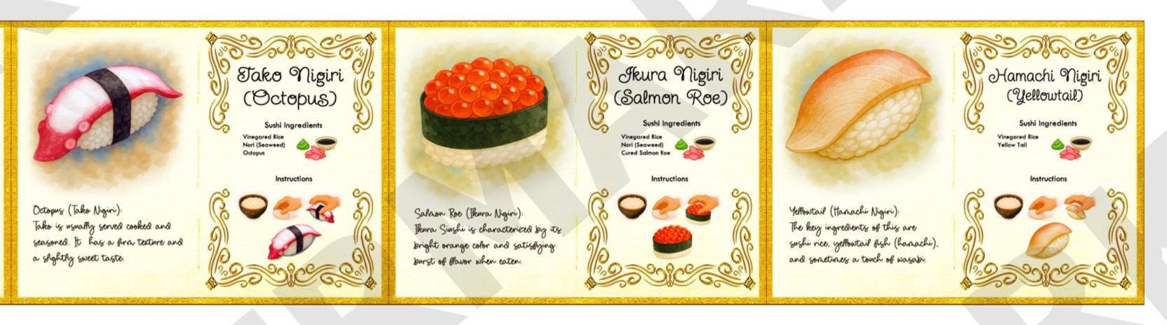 NIGIRI SUSHI COOKBOOK - Printable Miniature Cookbook - Etsy