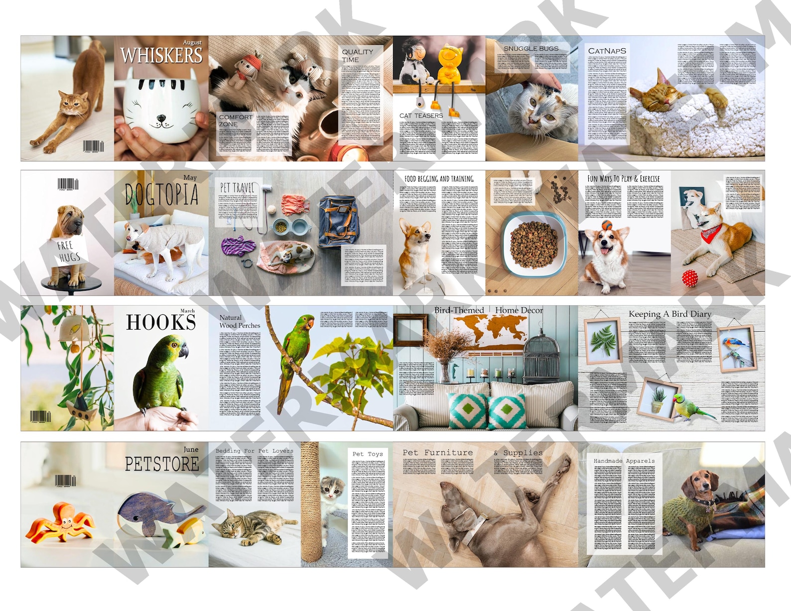 ASSORTED PETS - A Set of 4 Miniature Printables Pet Magazines - Etsy