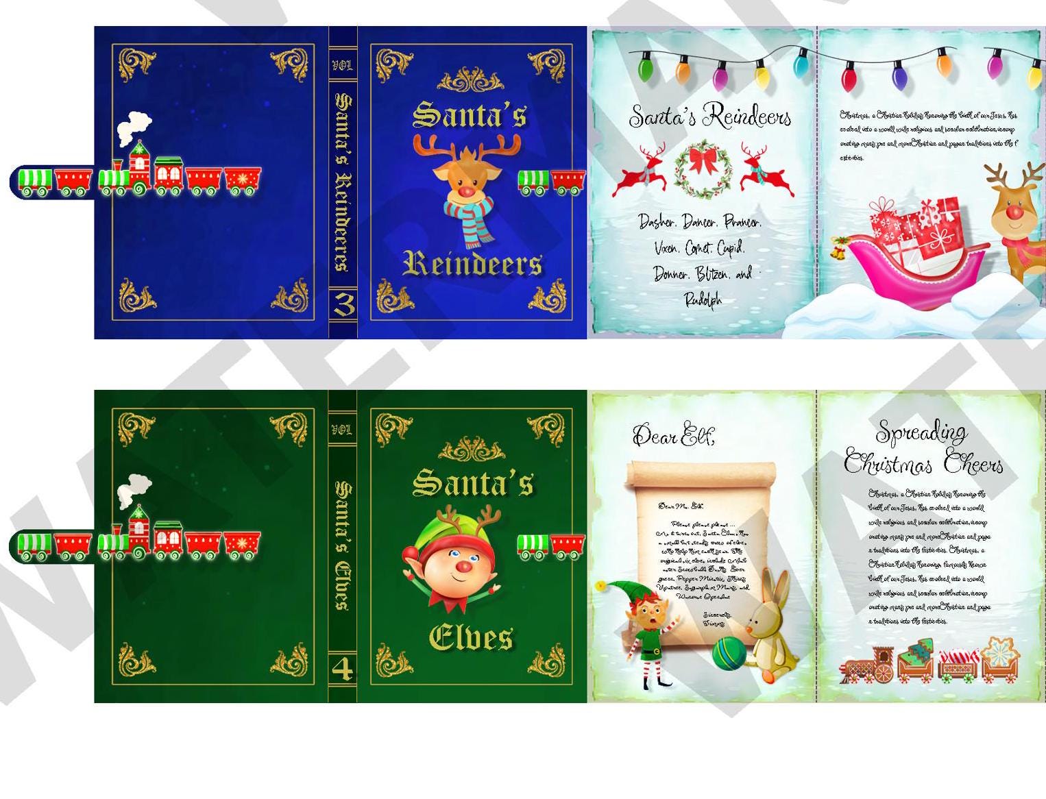 SANTA CLAUS - A Set of 4 Printable Miniature Santa-themed Books Scale 1 ...
