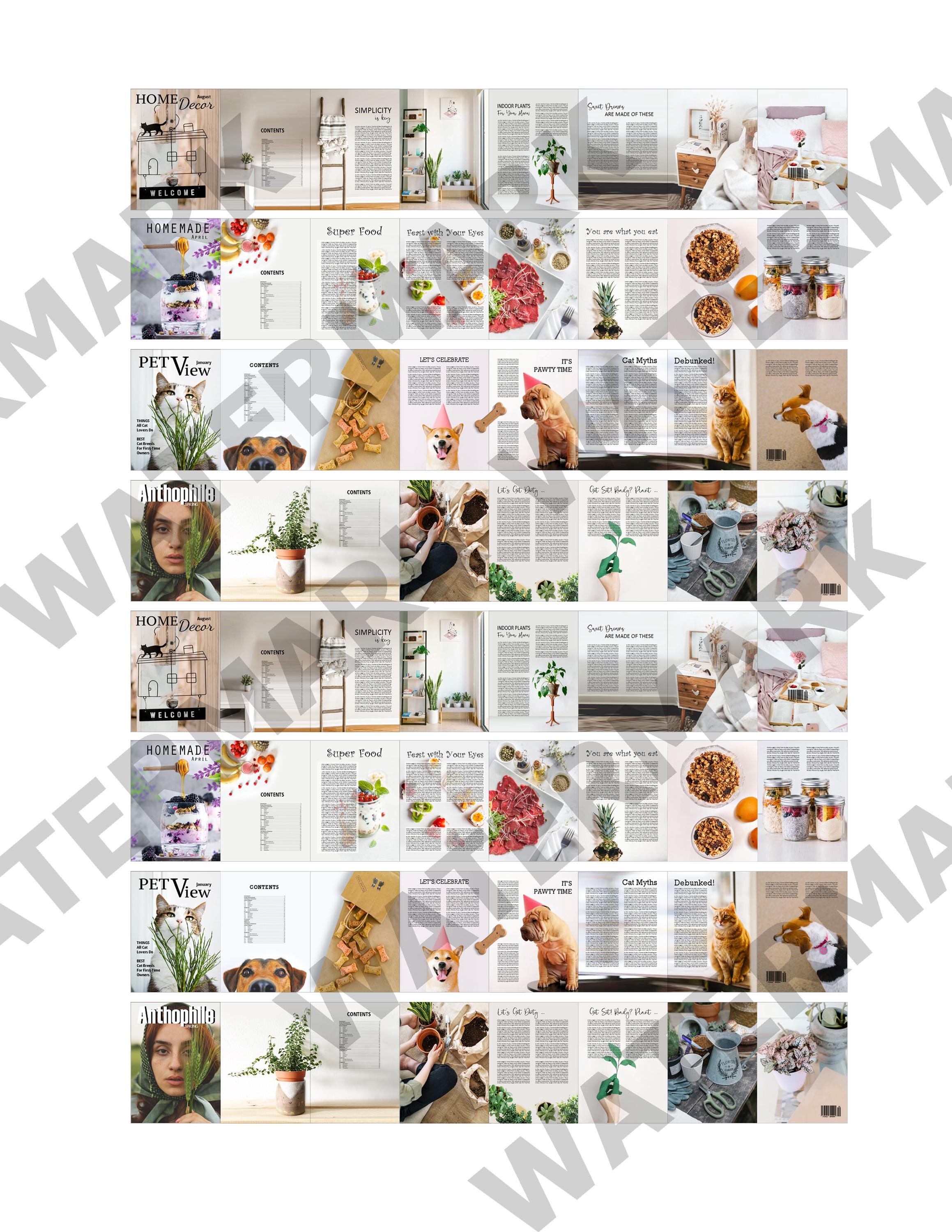 HOME MAGAZINES - A Set of 4 Assorted Printable Miniature Home Magazines ...