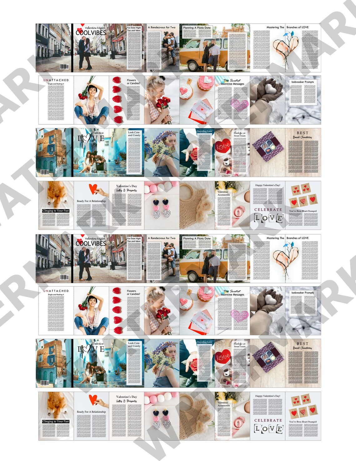 BOHO VALENTINE MAGAZINES - A Set of 2 Assorted Printable Dollhouse ...