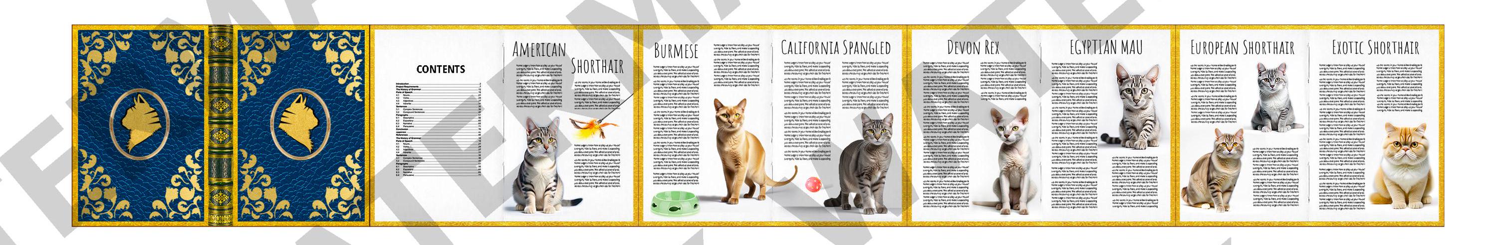CAT ENCYCLOPEDIA - A Printable Miniature Illustrated Book With Sleeve ...