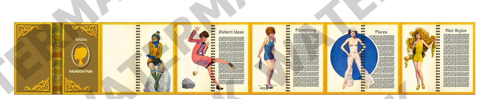 1920s FASHION FUN - A Printable Elongated Miniature Illustrated Book ...