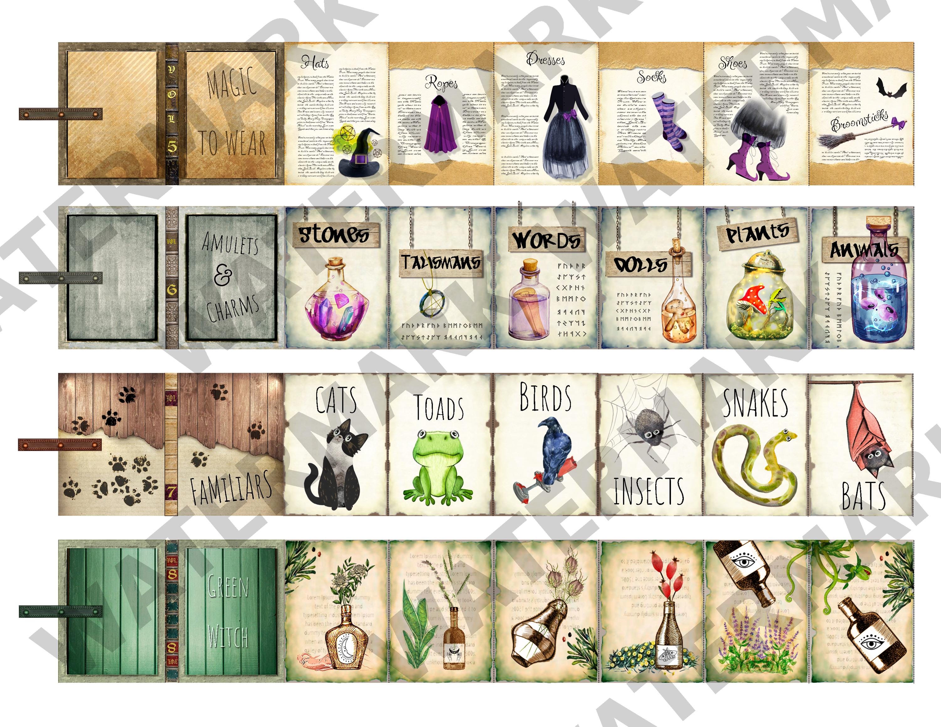 WITCHY BOOKS - A Set of 4 Printable Miniature Halloween (witch-themed ...