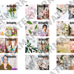 ANTHOPHILE - A Set of 12 Miniature Printables Dollhouse Magazine Covers ...