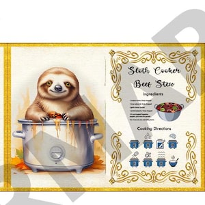 SLOTH COOKER - A Printable Miniature Illustrated Cooking Book With ...