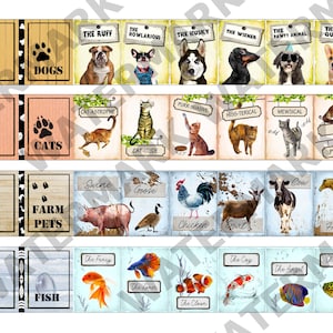 PETS - A Set of 4 Printable Miniature Animals/ Pet-themed Books - Etsy