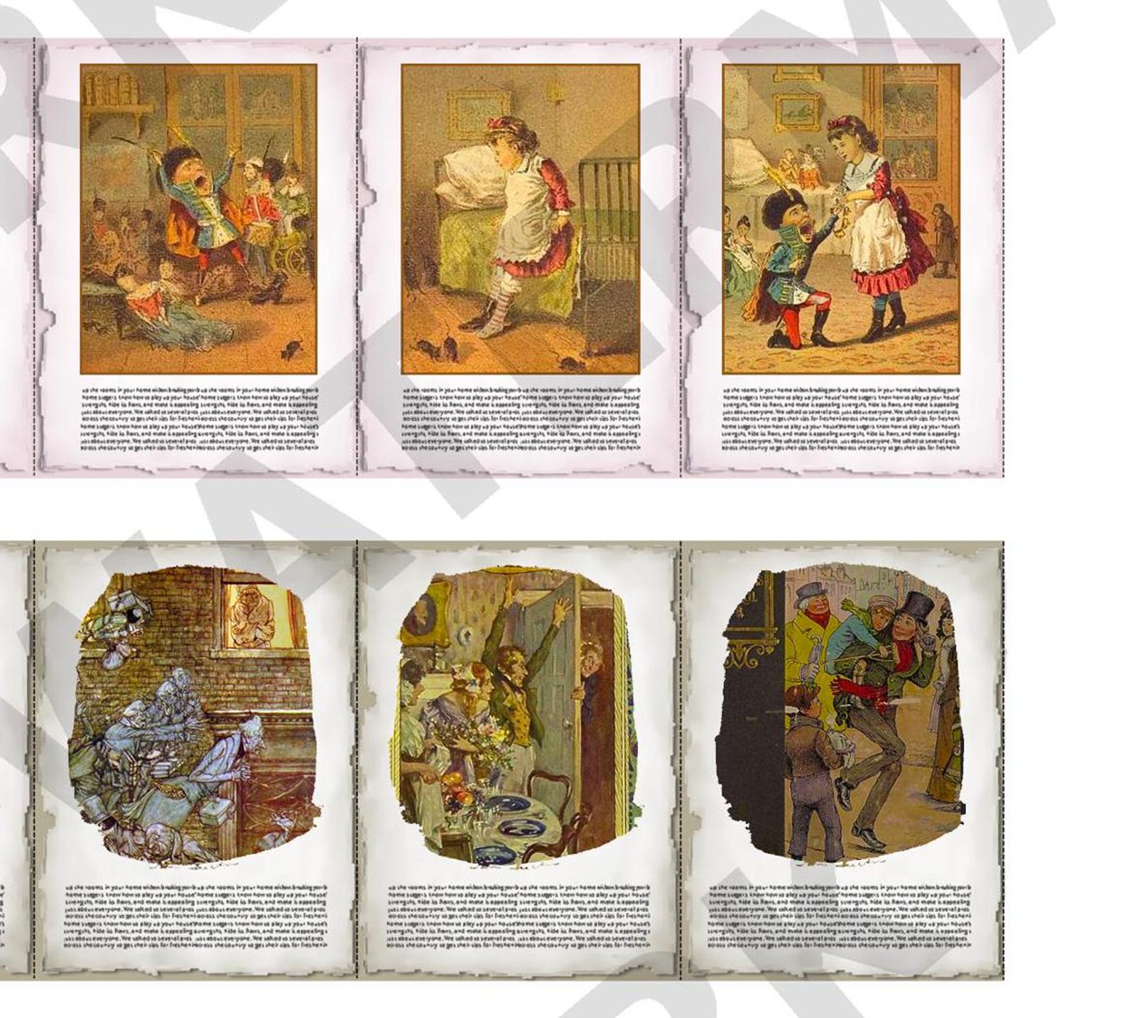 CLASSIC CHRISTMAS - A Set of 4 Printable Miniature Classic Christmas ...
