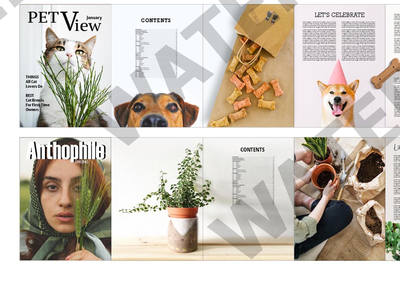 HOME MAGAZINES - A Set of 4 Assorted Printable Miniature Home Magazines ...